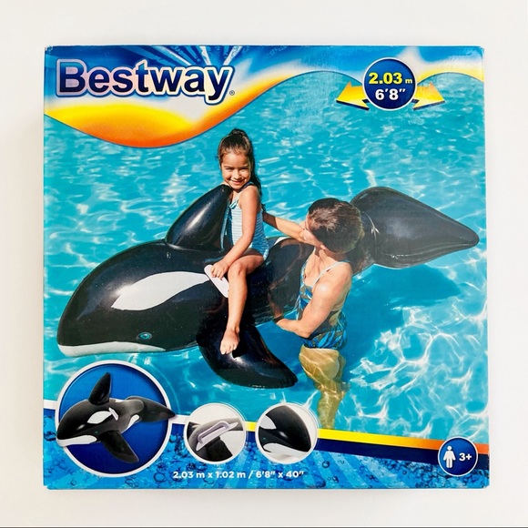 Bestway | Other | Jumbo Pool Float Black Whale Ride On 6 Feet 8 Inches ...